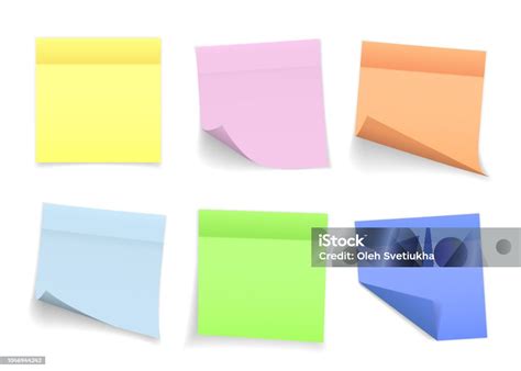 컬과 그림자 메시지에 대 한 준비와 참고 논문의 다른 컬러 시트의 컬렉션입니다 현실 흰색 배경에 고립 설정 합니다 벡터 일러스트 레이 션 0명에 대한 스톡 벡터 아트 및