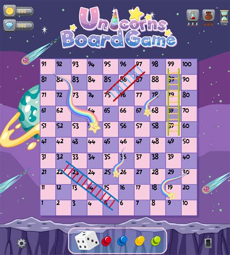 A Snake Ladder Game Template On Space Background 6198939 Vector Art At