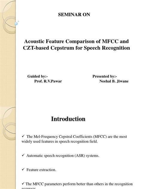 Mfcc Czt Pdf Speech Recognition Telecommunications Engineering