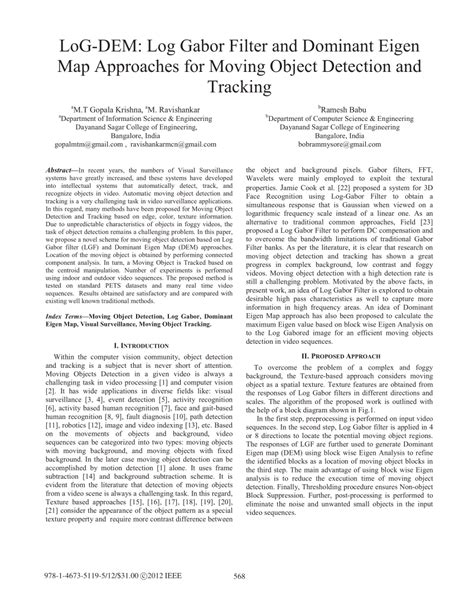 Pdf Log Dem Log Gabor Filter And Dominant Eigen Map Approaches For