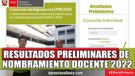Minedu Publica Resultados Preliminares Para Nombramiento Docente 2022