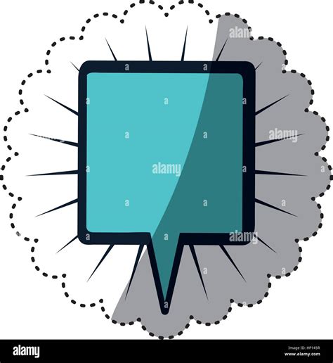 Blue Sticker Square Shape Dialog Box With Lines Around Vector Illustration Stock Vector Image