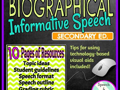 Biographical Informative Speech Guidelines Outlines Rubric Peer