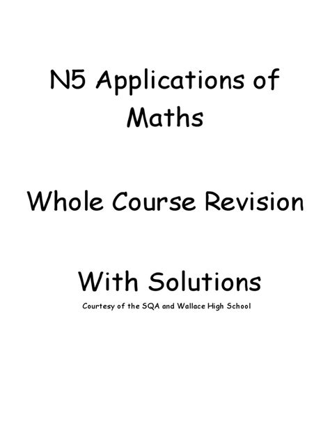 N5 Applications Of Maths With Solutions 4 Pdf Pdf Linear Programming Polytopes