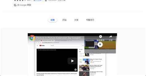 Picture in Picture Extension by Google 訓練一心多用的影片觀看模式Chrome Edge 擴充功能
