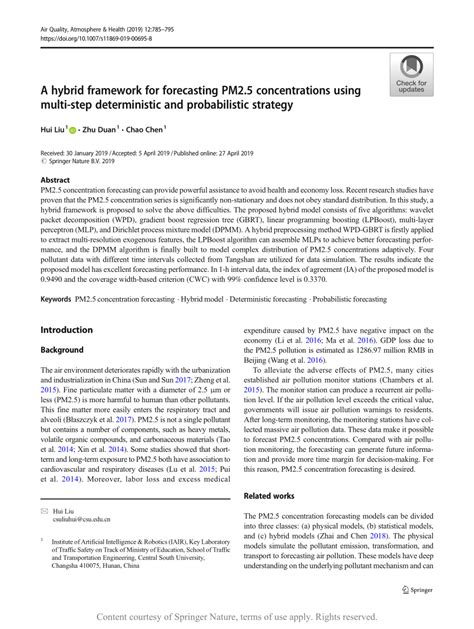 A Hybrid Framework For Forecasting Pm25 Concentrations Using Multi