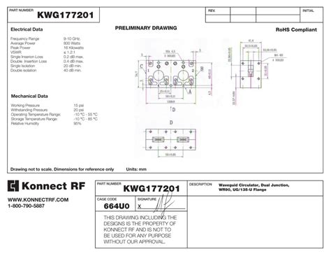 Waveguide Circulator Dual Junction Wr90 90 100 Ghz 800 Watts Ug