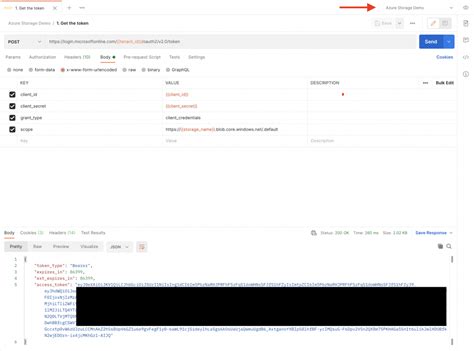 utilizar la api rest de azure storage desde postman con azure ad