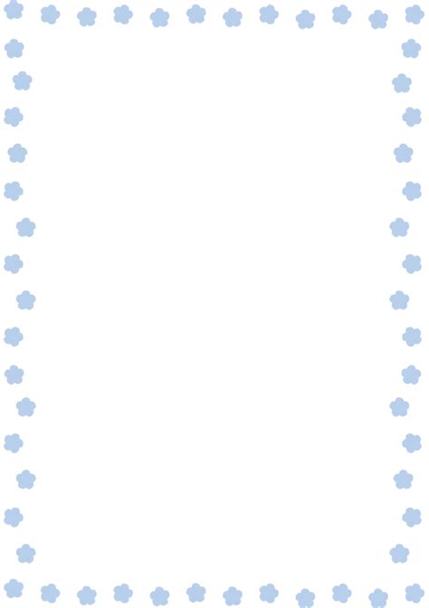 青い花の枠縦の無料 フリー イラスト かわいい手描きの無料素材てがきっず保育園小学校介護施設にぴったりのフリー素材イラスト