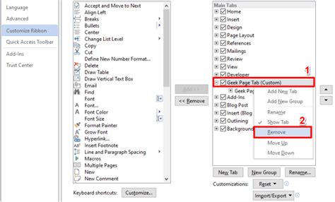How To Create Your Own Custom Tab In Microsoft Word Ribbon
