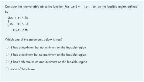 solved consider the two variable objective function f x1