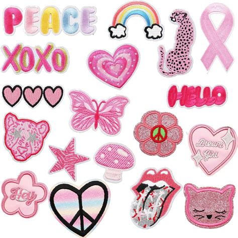 Tatuo 20 Pcs Pink Preppy Iron On Patches For Girls Cowgirl