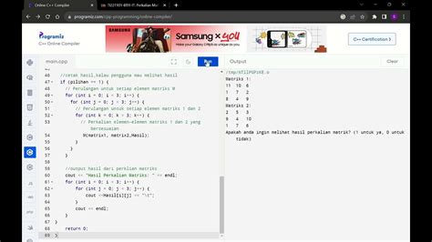 Perkalian Matriks Algoritma Pemrograman Youtube