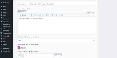 Header Footer Custom Html Wordpress Plugin