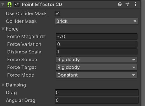 Unity Effector 2d 정리글 Point Effector 2d