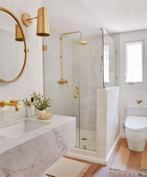 25 Refined White And Gold Bathrooms Digsdigs