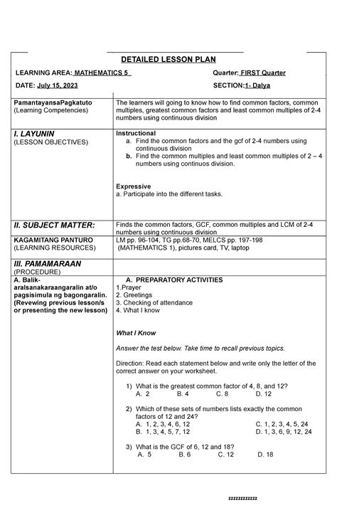 Q1 Math 5 Finds The Common Factors GCF Common Multiples And LCM Of 2