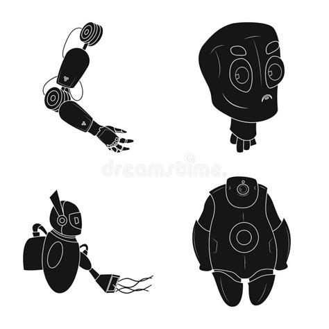 Vector Illustration Of Robot And Factory Symbol Collection Of Robot