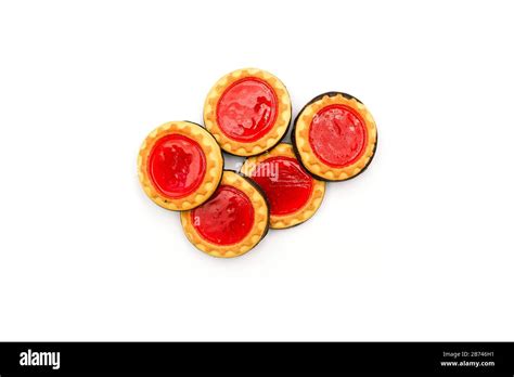 Shortbread Biscuits On An Isolated White Background Sweet Cookies With