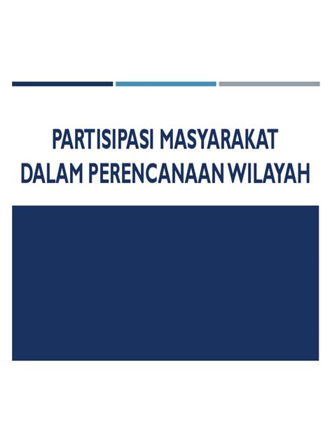 Partisipasi Masyarakat Dalam Perencanaan Wilayah Pdf
