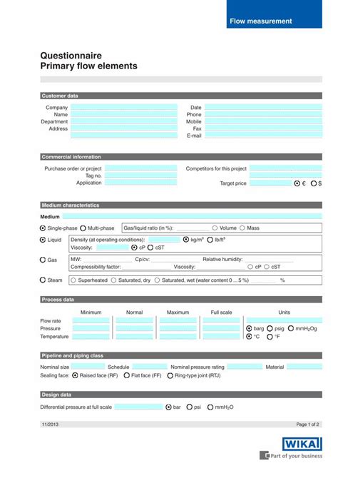 Pdf Questionnaire Primary Flow Elements · Pdf Filequestionnaire Primary Flow