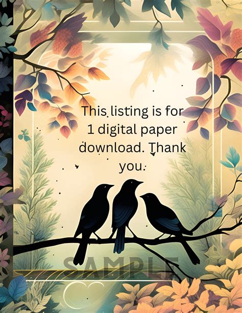 Bird Journal Printables Bird Digital Paper Digital Scrapbook Paper