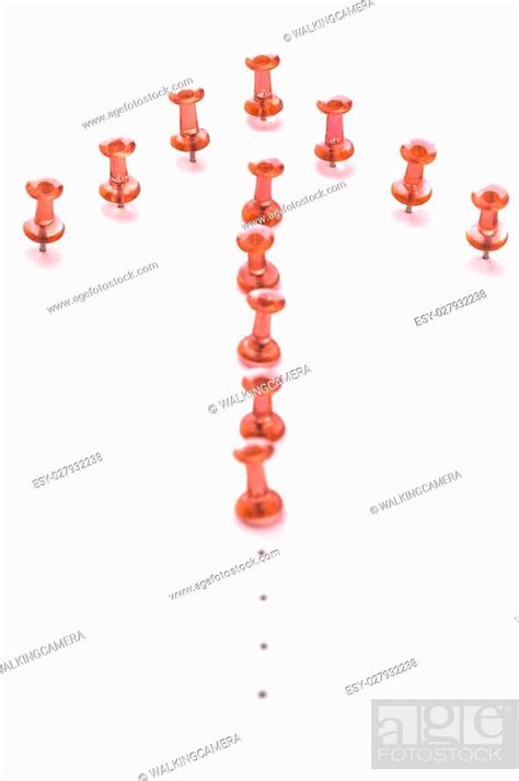 Pin Photo Illustration Blue Green Red And Yellow Push Pin Set In