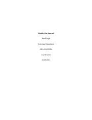 Module 1 Journal Soc Docx Module One Journal Randi Ingle Sociology