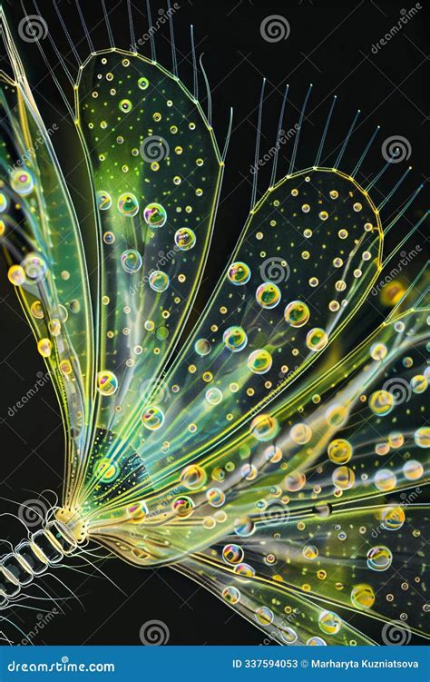 Protozoa Seen Under A Microscope Water Plant Leaf Cells With Chloroplasts Chlorophyll Or