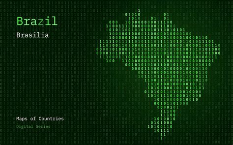 Brazil Green Map Shown In Binary Code Pattern Tsmc Matrix Numbers