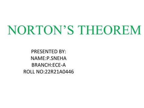 Nortons Theorem Ppt