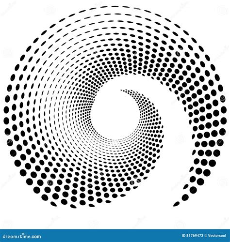 Dotted Circular Element Mononochrome Black And White Illustrati Stock Vector Illustration Of