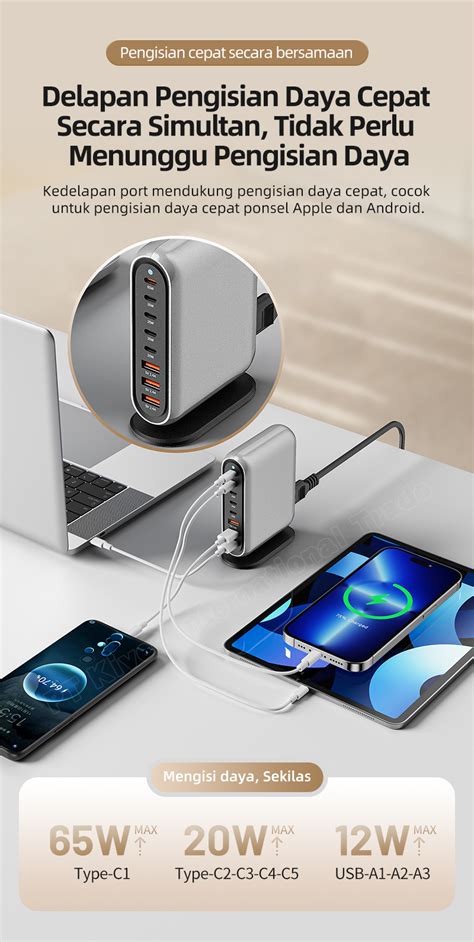 Jual Hot Kivee Charger Type C Super Fast Charging Kv Ae In W Multi Port Pd Qc