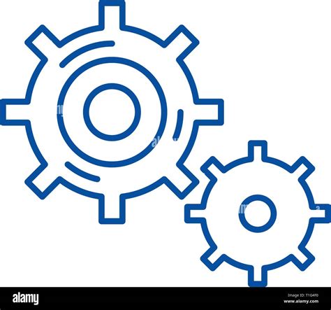 Business Processes Line Icon Concept Business Processes Flat Vector