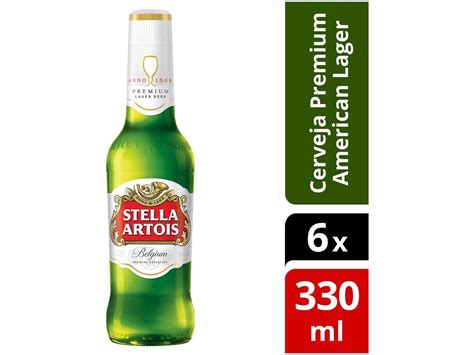 Cerveja Stella Artois Puro Malte Premium American Lager 6 Unidades Long