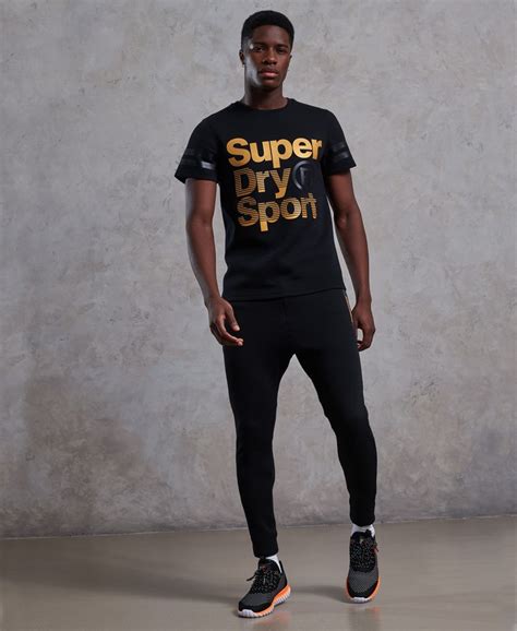Mens Gym Tech Gold Award Joggers In Black Superdry