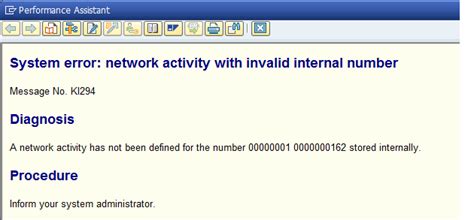 solved system error network activity with invalid intern sap