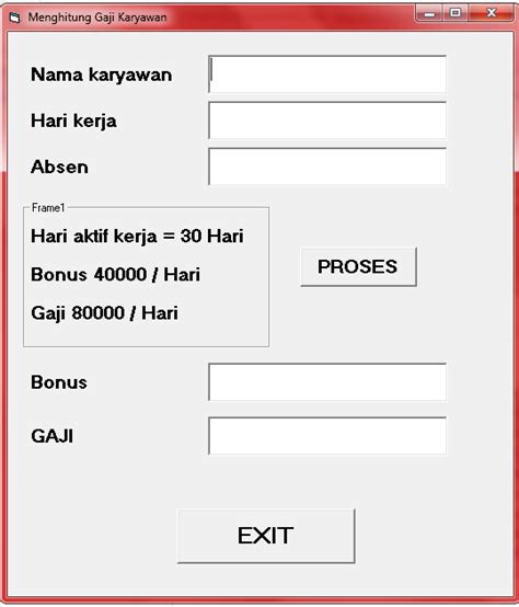 The Beauty Of Sharing Program Menghitung Gaji Karyawan Visual Basic