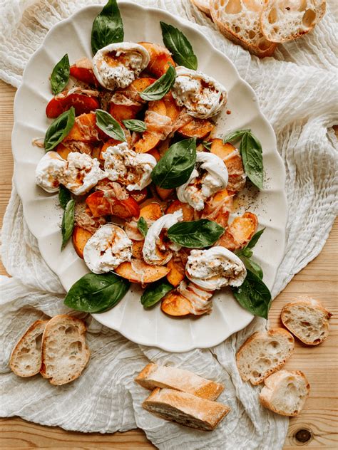 Peach Prosciutto And Burrata Salad Whip And Wander
