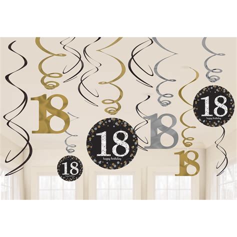 Set 12 Decoraciones 18 años Gold Sparkling Envíos 24 Hs