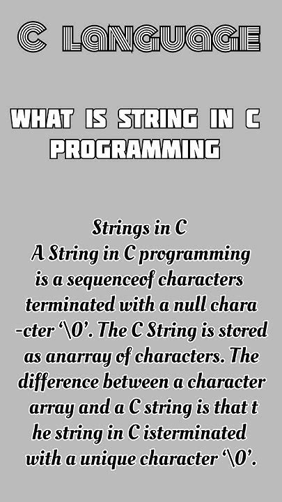 What Is String In C Programming Codingwithaddi Shorts Strings Code