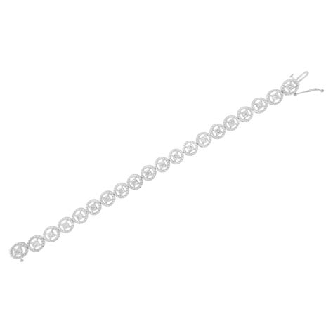 sterling silver 1 2 carat diamond nested circle open wheel fashion link