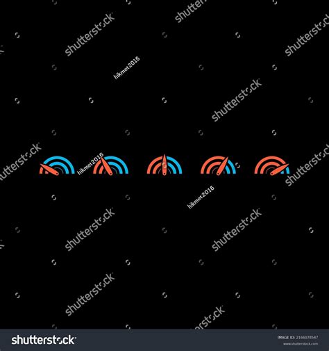 Half Circle Indicator Symbols On Black Stock Vector Royalty Free