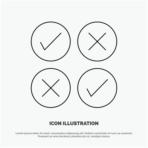 Creative Cross Design Tick Line Icon Vector 14571599 Vector Art At Vecteezy