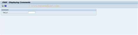 SL SAP Tcode PAW Show Comments For Test Items