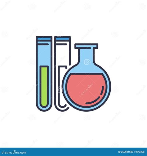 Chemische Ronde Kolf Met Twee Vectorcontextgekleurd Pictogram Van De