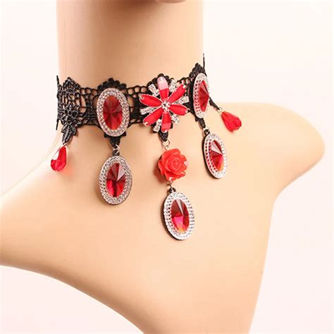 12 Pieceslot Big Flower Chokers Rhinestone Crystal Necklace For