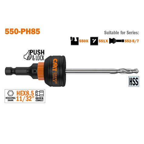 550 Ph Pushandlock Centering Shafts And Arbors 550 Ph Hole Saws Cmt Orange Tools Usa And Canada