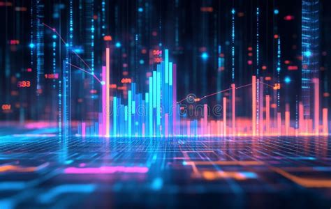 A Digital Growth Chart Is Situated In A Futuristic Office Where Data Analysis Takes Place Stock