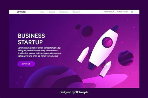 Free Vector Rocket Landing Page